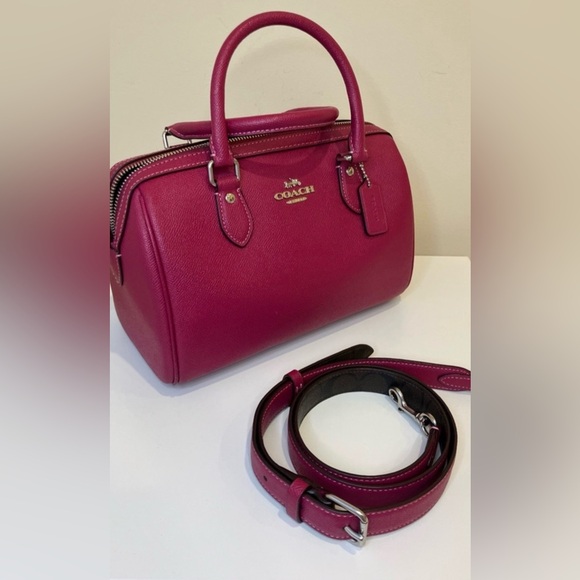 Coach | Bags | Coach Rowan Satchel Bag With Signature Canvas Strap Pink ...